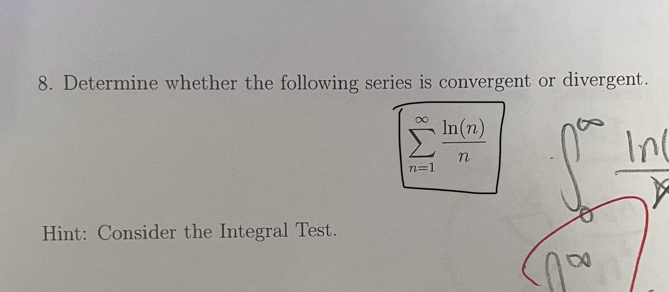 Solved Determine whether the following series is convergent | Chegg.com