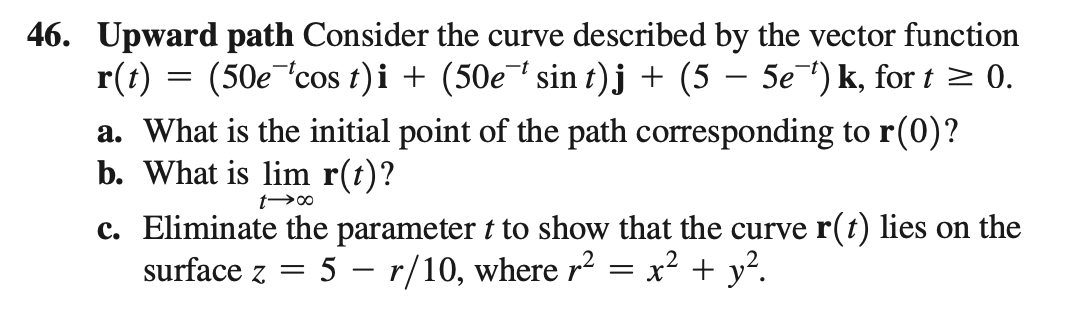 Solved Upward path Consider the curve described by the | Chegg.com