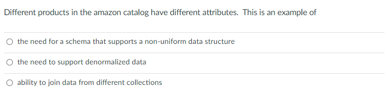 Solved Different products in the amazon catalog have | Chegg.com