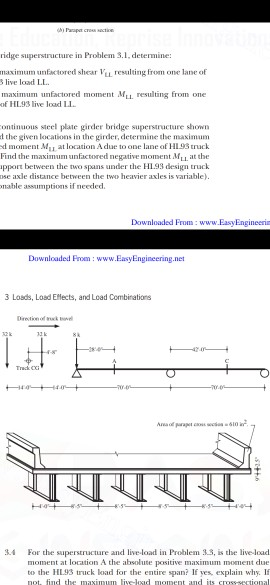 Solved 12 For the bridge superstructure in Problem 3.1, | Chegg.com