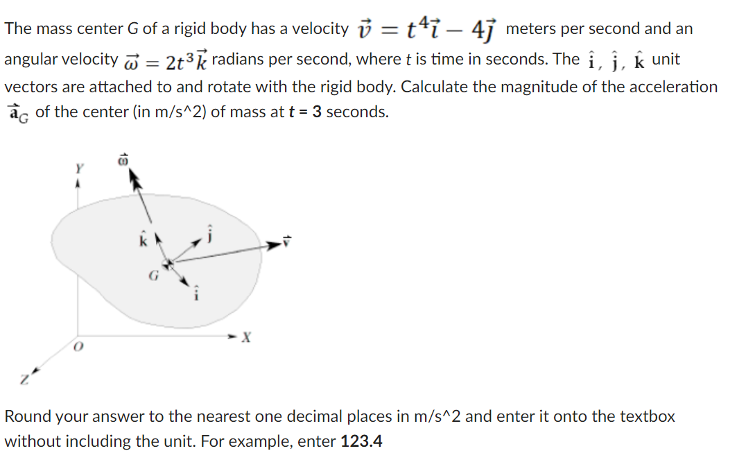 Solved The mass center G of a rigid body has a velocity | Chegg.com