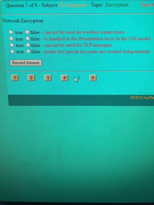 Solved Topic: Encryption Time Question 5 of 6- Subject | Chegg.com