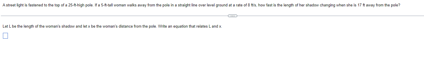 Solved Let L be the length of the woman's shadow and let x | Chegg.com
