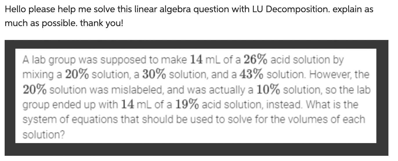Solved tello please help me solve this linear algebra | Chegg.com