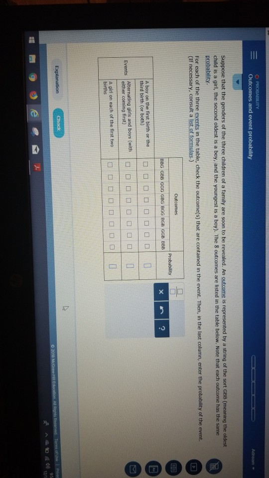 Solved Outcomes and event probability Suppose that the | Chegg.com