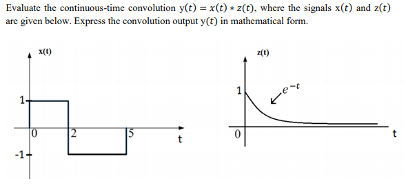 Evaluate the continuous-time convolution y(t) = x(t) | Chegg.com