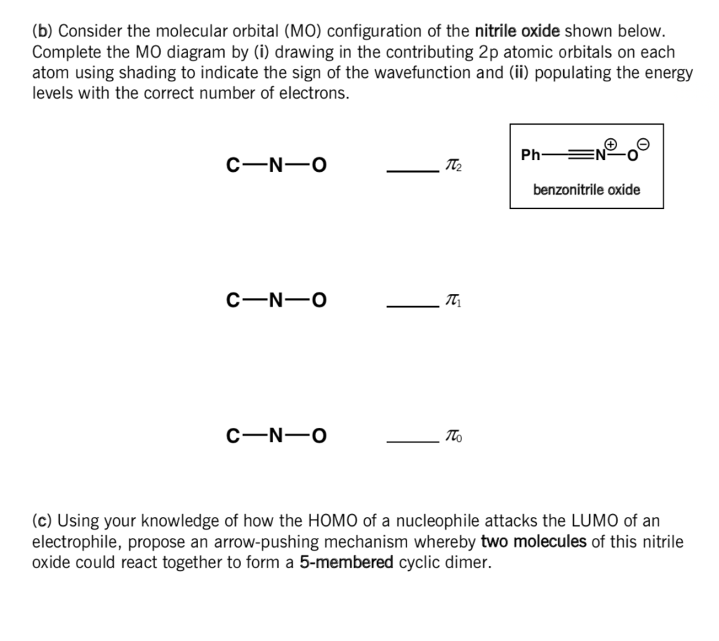 (b) Consider the molecular orbital (MO) configuration | Chegg.com