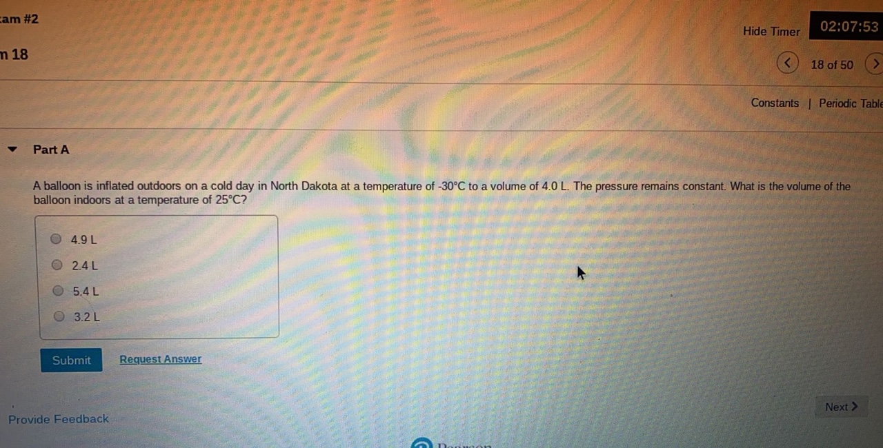 Solved cam #2 Hide Timer 02:07:53 m 18 6 18 of 50 C | Chegg.com