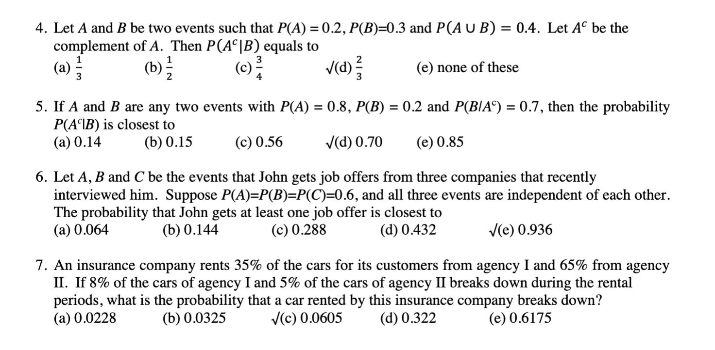 Solved 4. Let A and B be two events such that | Chegg.com