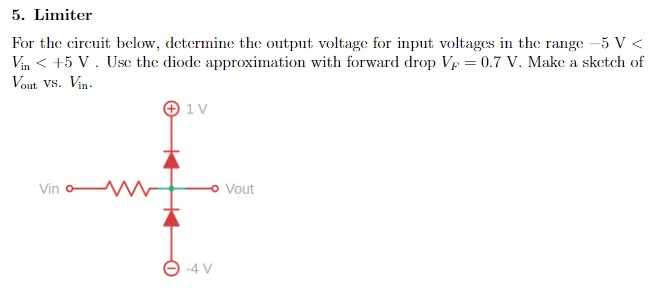 Solved LimiterFor the circuit below, determine the output | Chegg.com