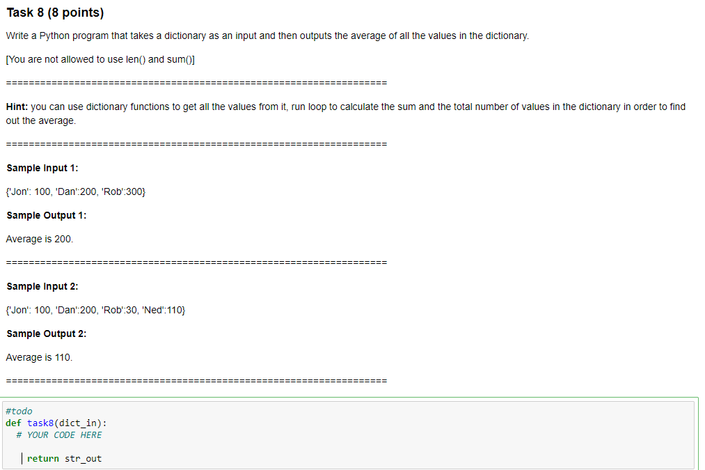 Solved Task 8 (8 points) Write a Python program that takes a | Chegg.com