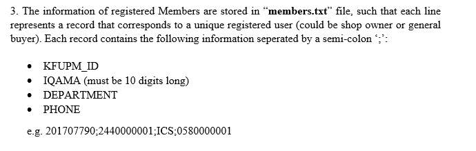 Solved 3. The information of registered Members are stored | Chegg.com