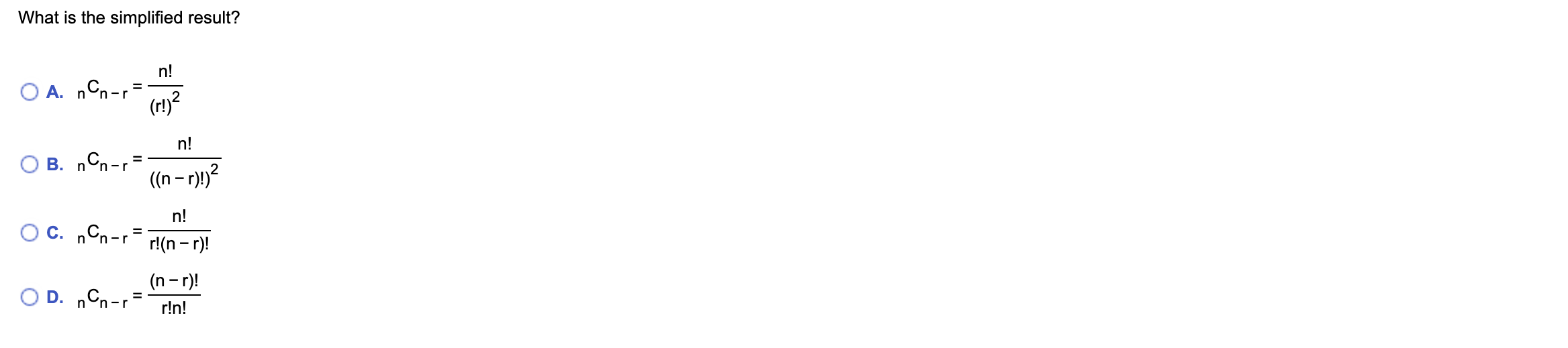 Solved Use the factorial formula for combinations to prove | Chegg.com