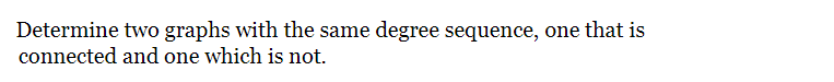 Solved Determine two graphs with the same degree sequence, | Chegg.com