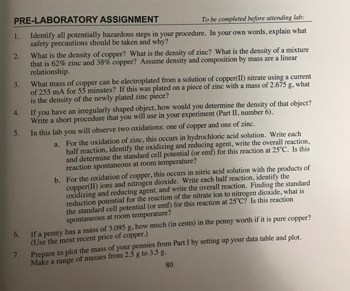 PRE-LABORATORY ASSIGNMENT 1. Identify all potentially | Chegg.com