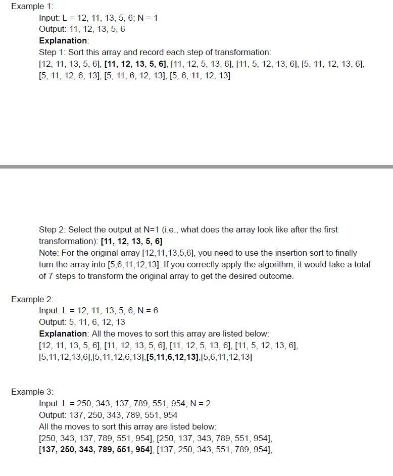 Solved Please use insertion sort to sort the array L, and | Chegg.com