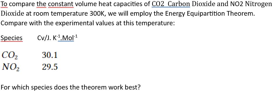 Solved To compare the constant volume heat capacities of CO2 | Chegg.com