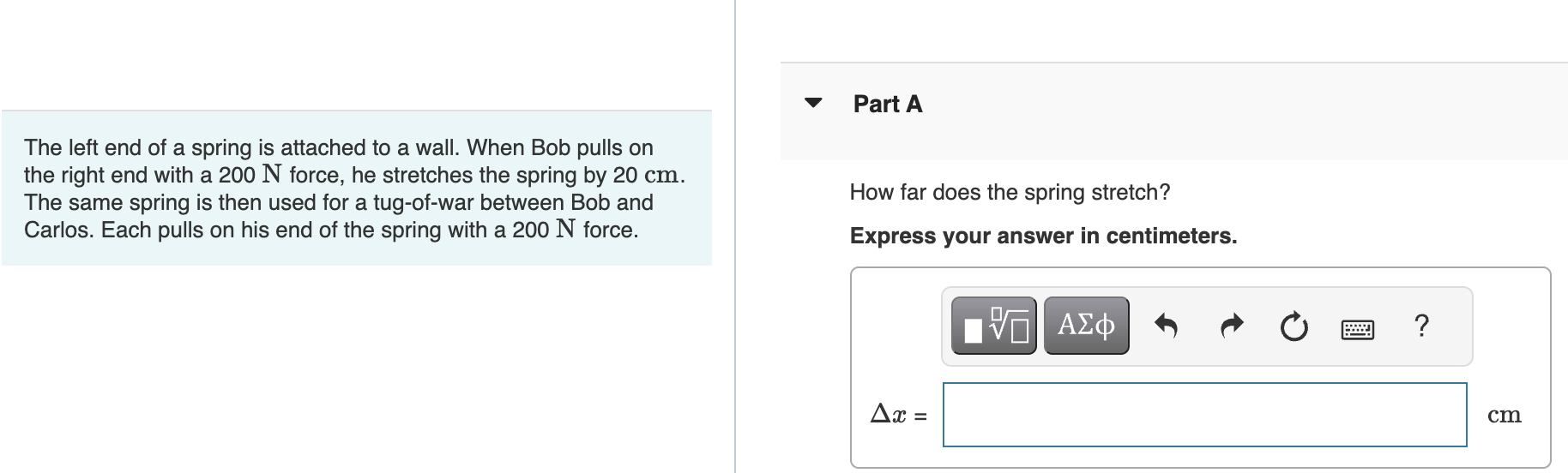 Solved The left end of a spring is attached to a wall. When | Chegg.com