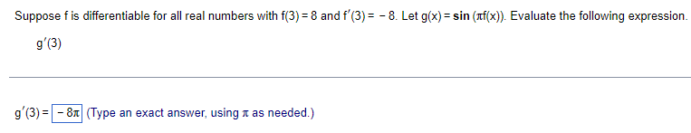 Solved Suppose f is differentiable for all real numbers with | Chegg.com