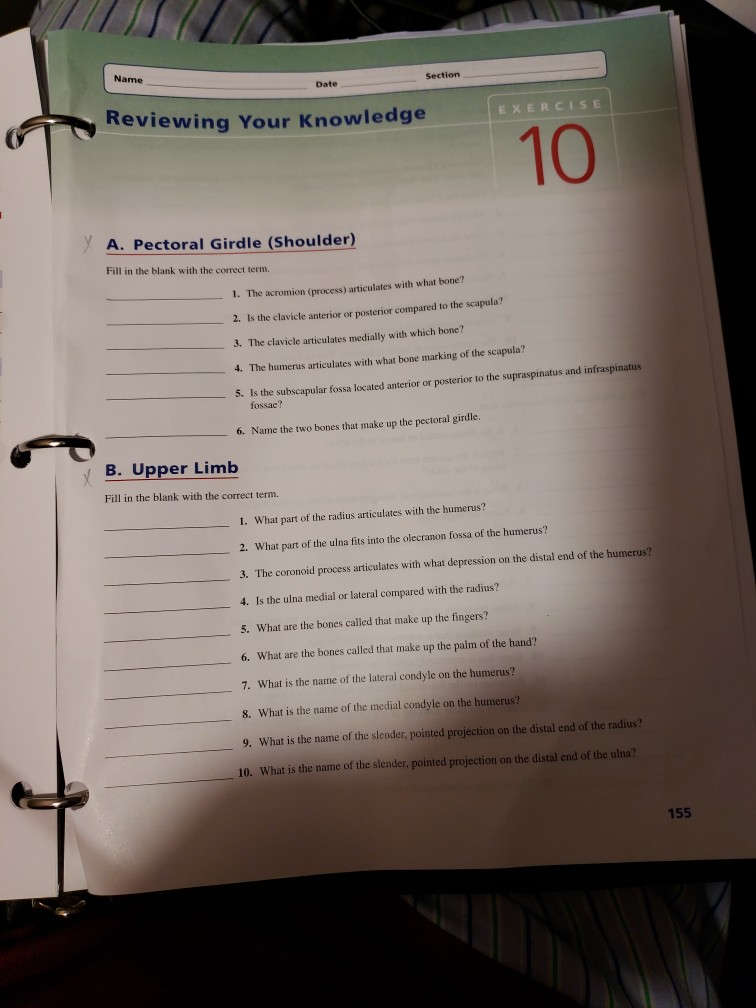 Solved Name Section Date Reviewing Your Knowledge EXERCISE | Chegg.com