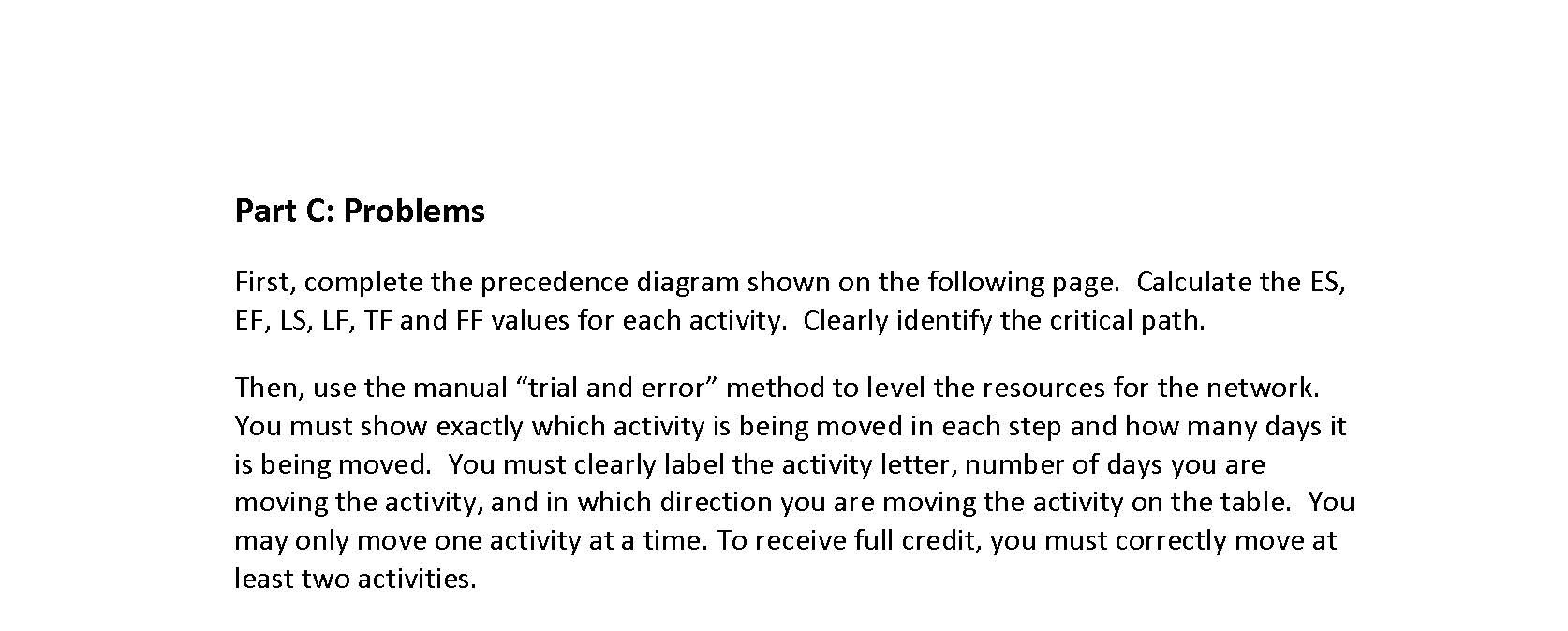 Solved Part C Problems First Complete The Precedence