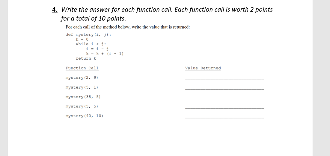 Solved Answer all Questions. Write each answers on the space | Chegg.com