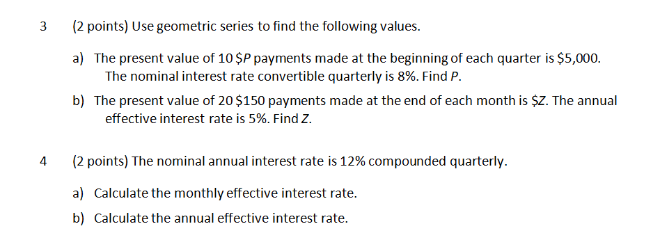 Solved 3 (2 points) Use geometric series to find the | Chegg.com