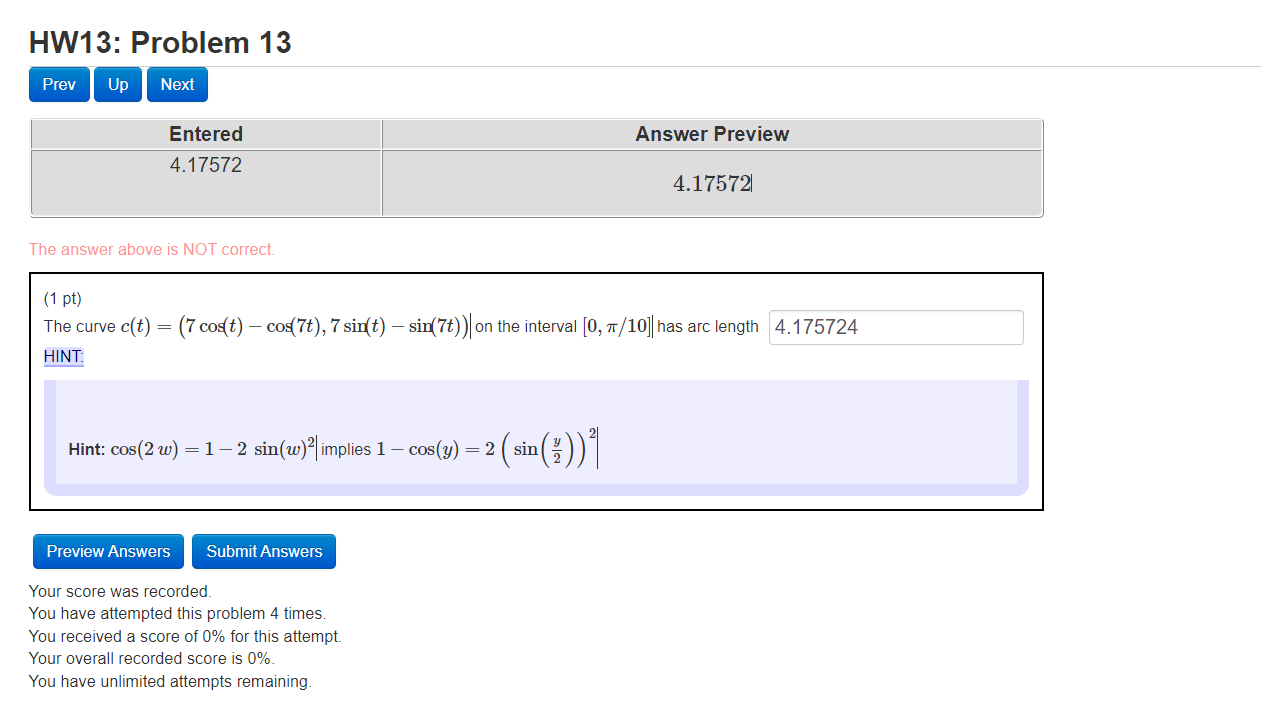 Solved HW13: Problem 13 Prev Up Next Answer Preview Entered | Chegg.com