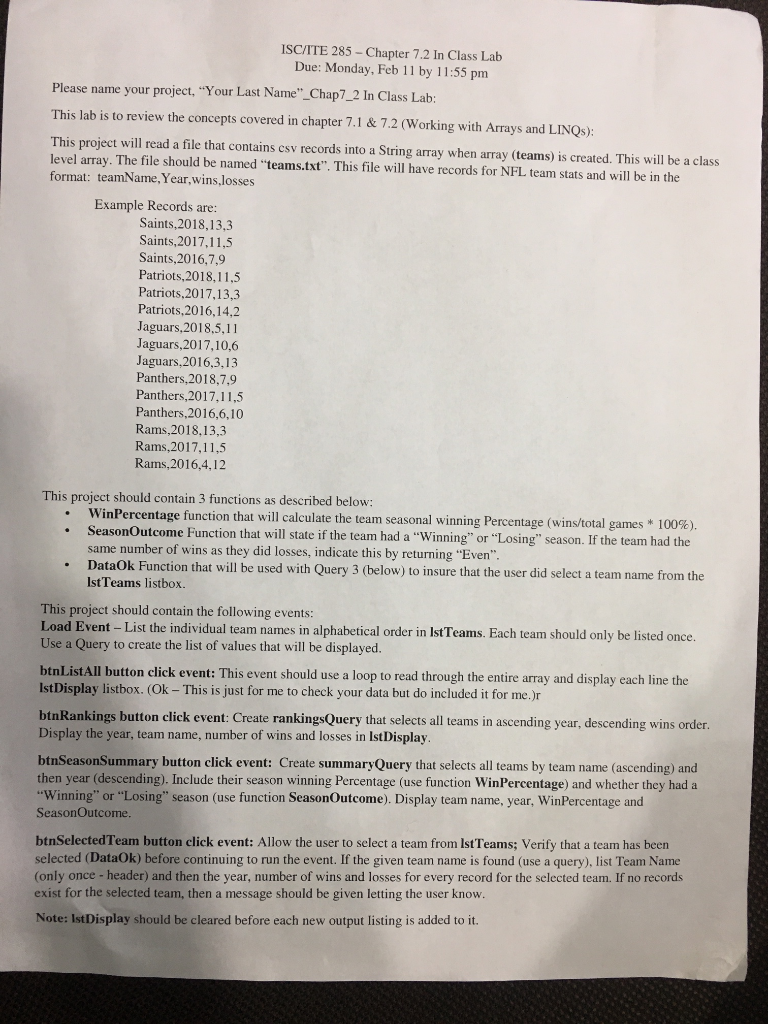 Visual Basic; Need help to get the code I have | Chegg.com