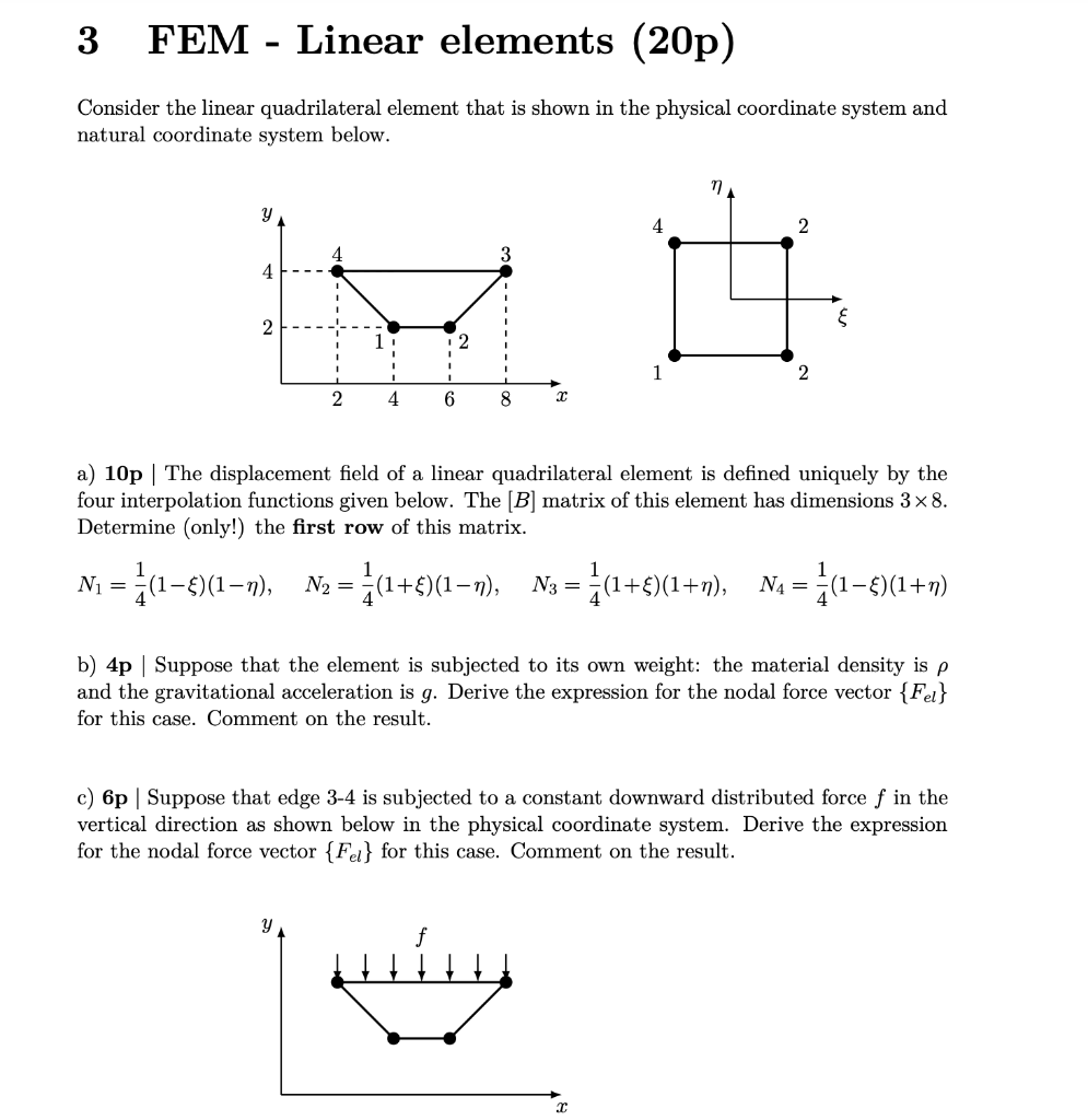 Solved 3 FEM - Linear elements (20p) Consider the linear | Chegg.com