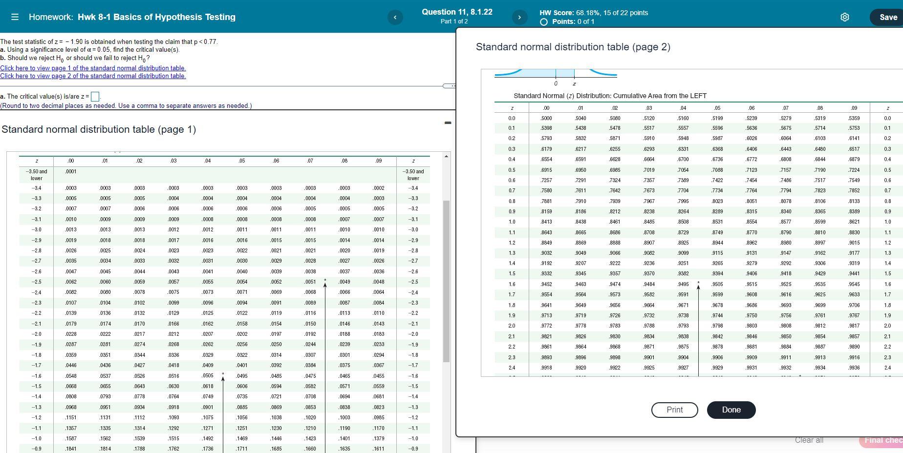 Solved Homework: Hwk 8-1 Basics of Hypothesis Testing | Chegg.com