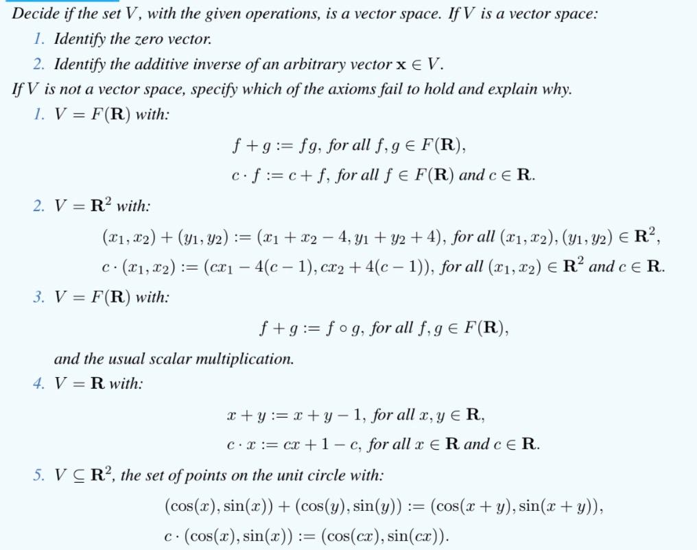 Solved Decide if the set V, with the given operations, is a | Chegg.com