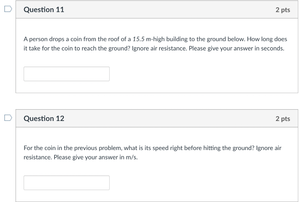 Solved A person drops a coin from the roof of a 15.5 m-high | Chegg.com