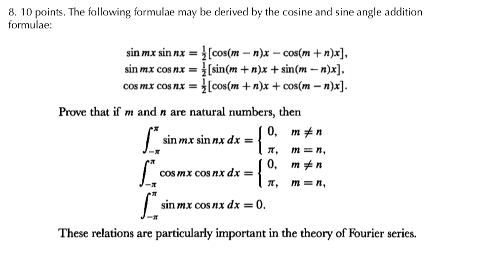 Solved 8. 10 points. The following formulae may be derived | Chegg.com