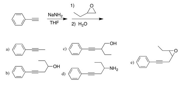 Solved 1) NaNH2 THF 2) H20 -OH -ОН -NH2 b) d) | Chegg.com