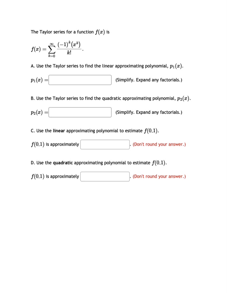 Solved The Taylor series for a function f(x) is | Chegg.com