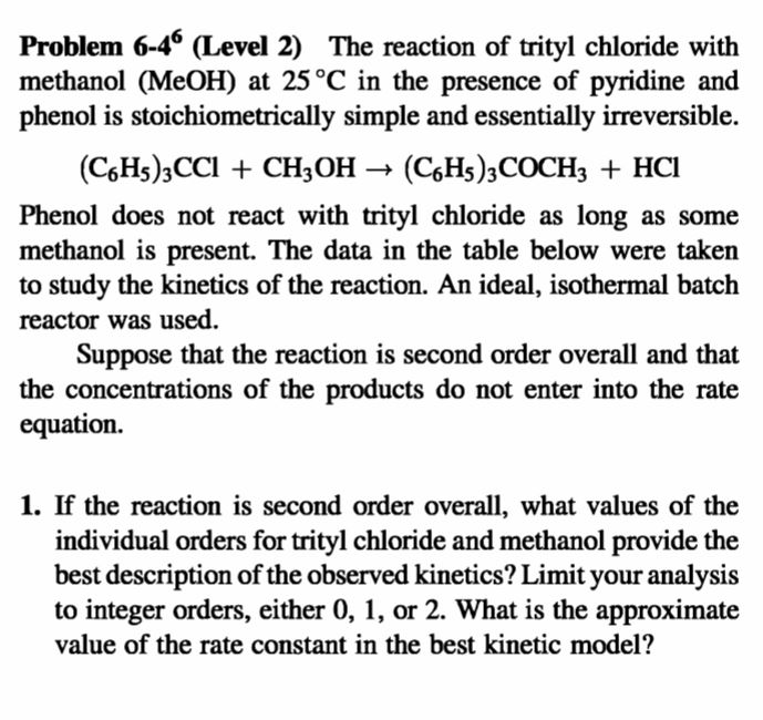 Solved Problem 6-46 (Level 2) The reaction of trityl | Chegg.com