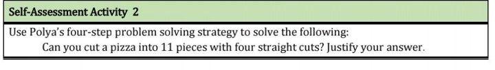 Solved Self Assessment Activity 2 Use Polya S Four Step