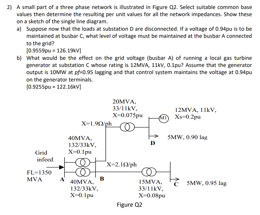 A small part of a three phase network is illustrated | Chegg.com