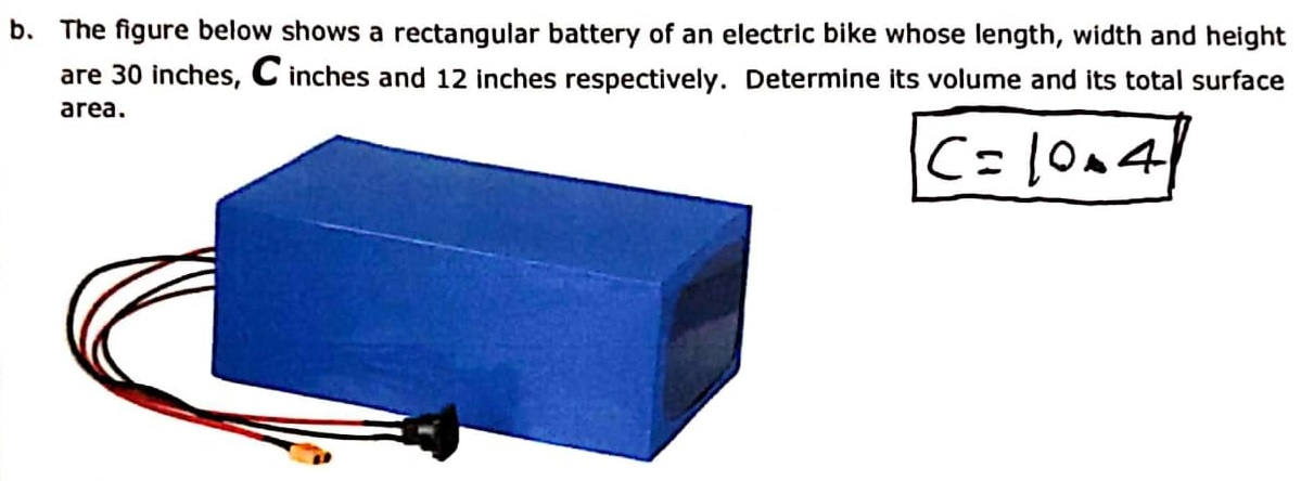 Solved b. The figure below shows a rectangular battery of an | Chegg.com