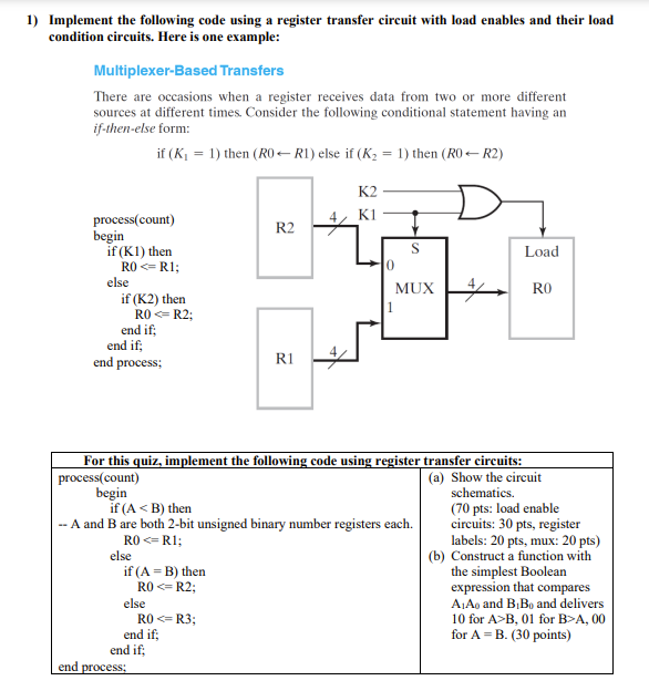 Solved Implement the following code using a register | Chegg.com