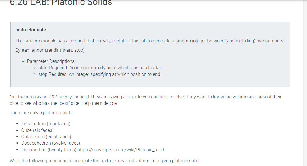 Solved Instructor note: The random module has a method that | Chegg.com