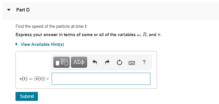 Solved Learning Goal: To find the velocity and acceleration | Chegg.com