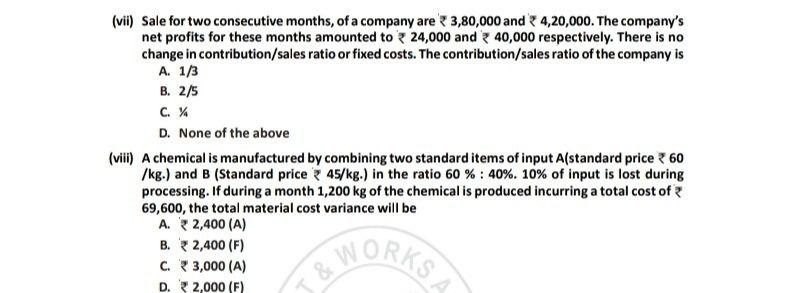 Solved (vii) Sale for two consecutive months of a company | Chegg.com