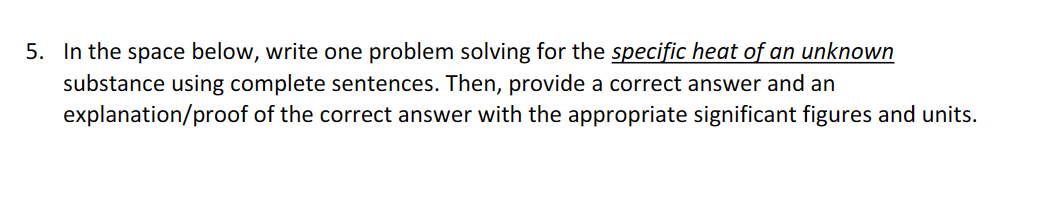 Solved 5. In the space below, write one problem solving for | Chegg.com