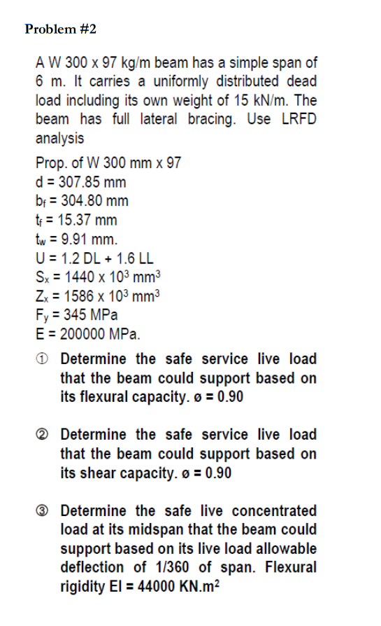 Solved Beams (Non-Compact Section) Problem #1 A wide flange | Chegg.com