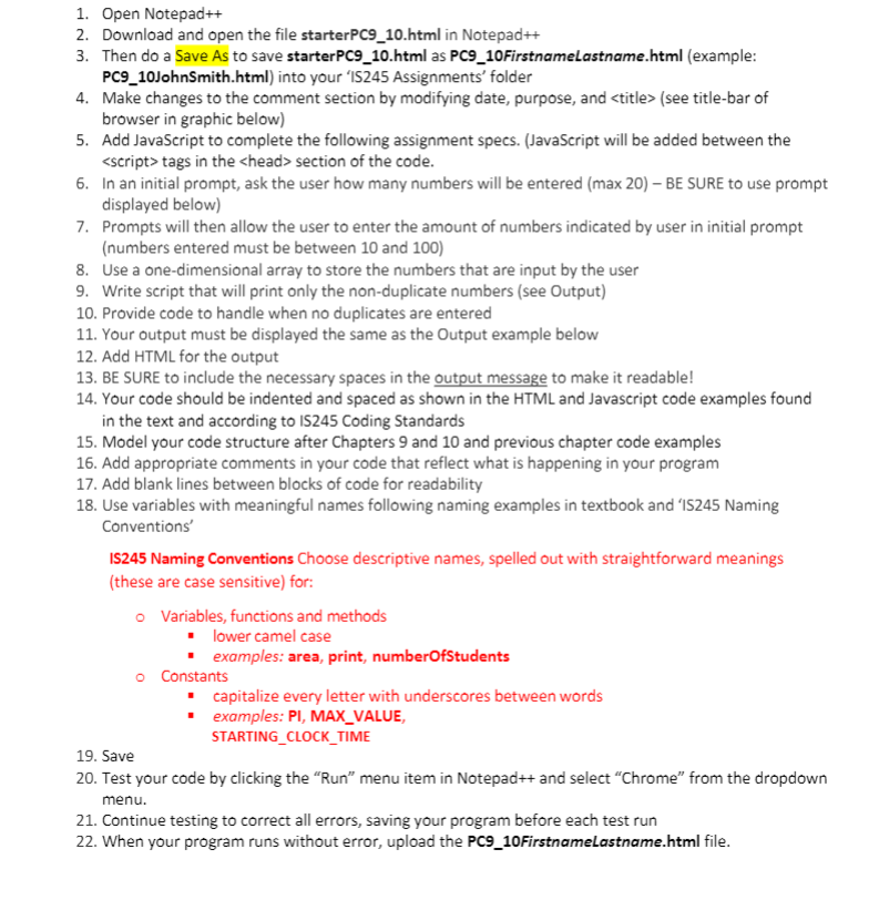 Solved 1. Open Notepad++ 2. Download and open the file | Chegg.com