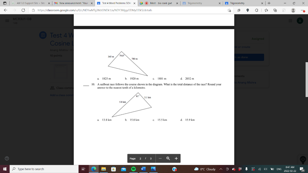 Solved Trigonometry & Trigonometry x + C AW 3.0 Support Site | Chegg.com