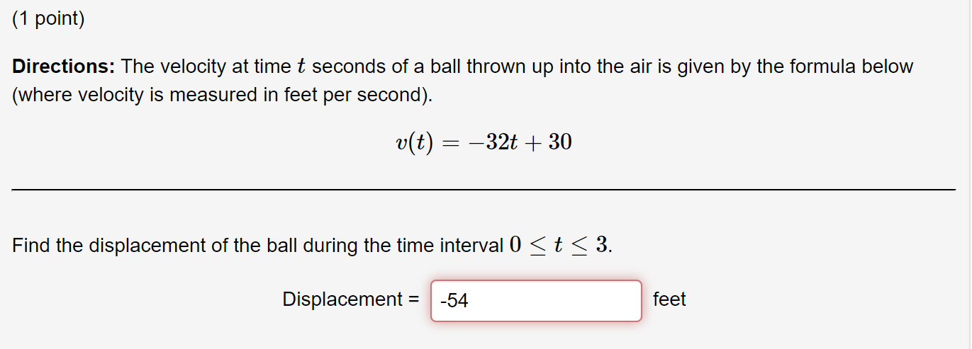Solved he velocity at time tt seconds of a ball thrown | Chegg.com