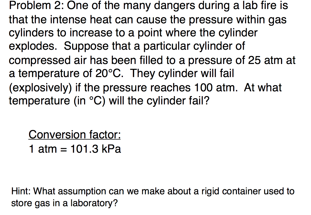 Solved Problem 2: One of the many dangers during a lab fire | Chegg.com